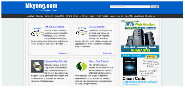 New Mkyong.com web design ~ - Mkyong.com