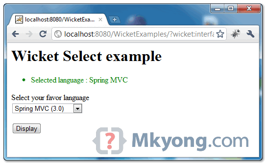 Wicket Select 组件示例-CSDN博客
